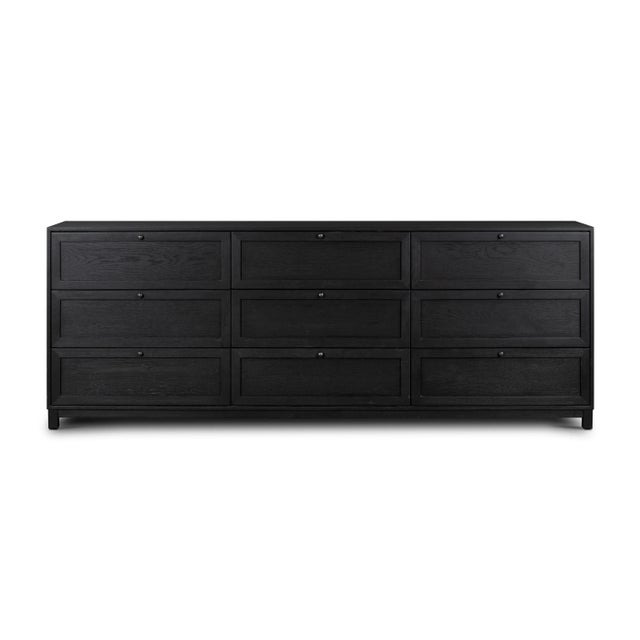 Millie 9 Drawer Dresser, Drifted Matte Black | Chairish