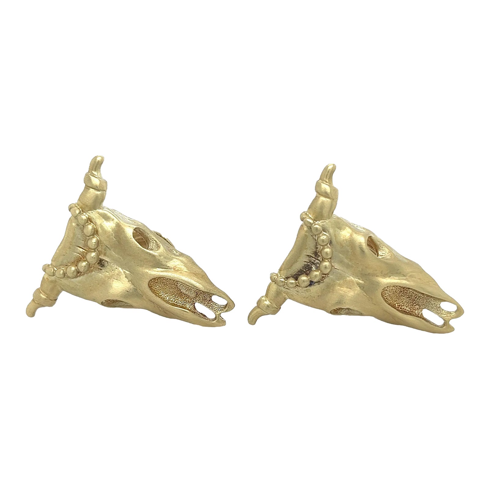 14k Solid Gold Dead Bull Cuff Links Signed Mignon Faget | Chairish
