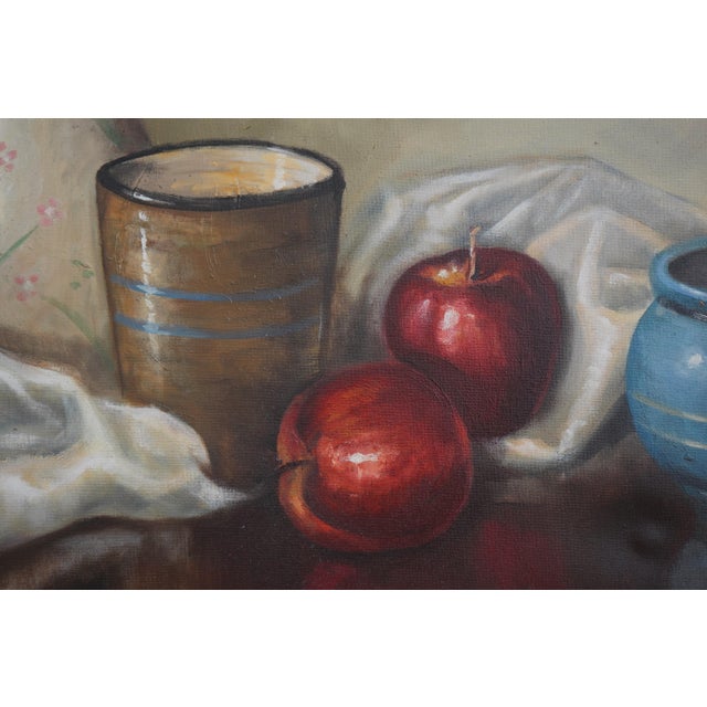 r.martin Artist Signed Still Life Oil Painting on Canvas | Chairish