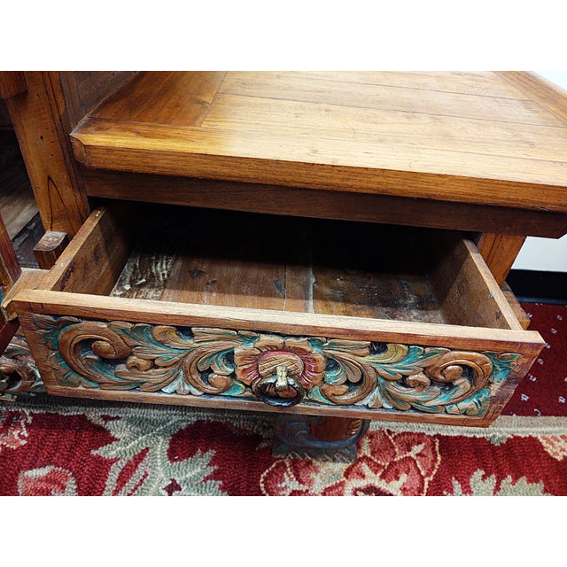 Hand Carved Balinese Style Sideboard/Altar Cabinet | Chairish