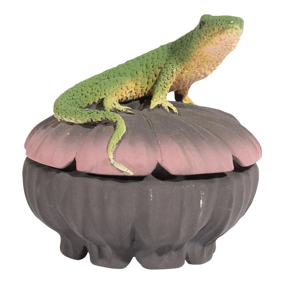 2020 Lone Lizard Studio Pottery Box Signed by Nancy Y. Adams | Chairish