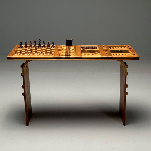 David Levy, American Studio, Mid-Century Modern, Game Table, Parquetry ...