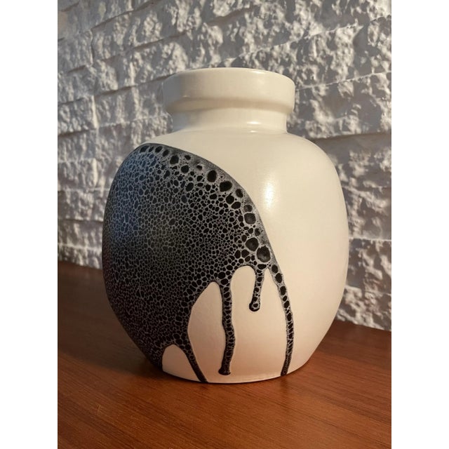 Vintage Large Mid-Century Modern Israeli Hand-Painted Ceramic Vase Made ...
