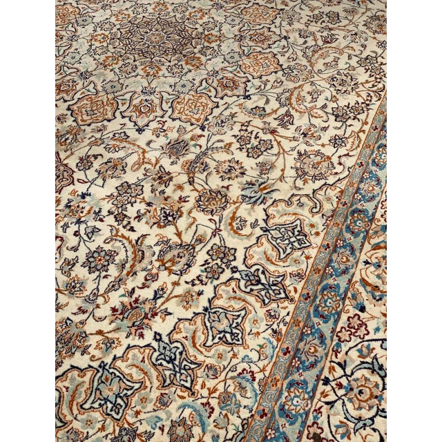 Persian Nain Silk & Wool Pile Rug | Chairish