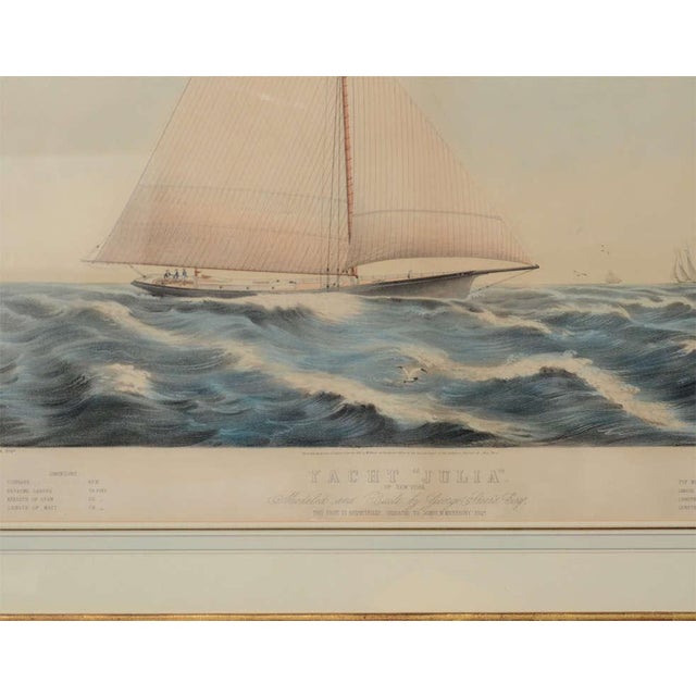 Near 19th Century Painted Lithographs of Yachts - a Pair | Chairish