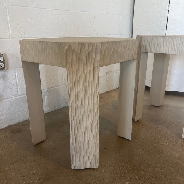 Faux Bois Pair of Bliss Studio Pilar Accent Tables | Chairish