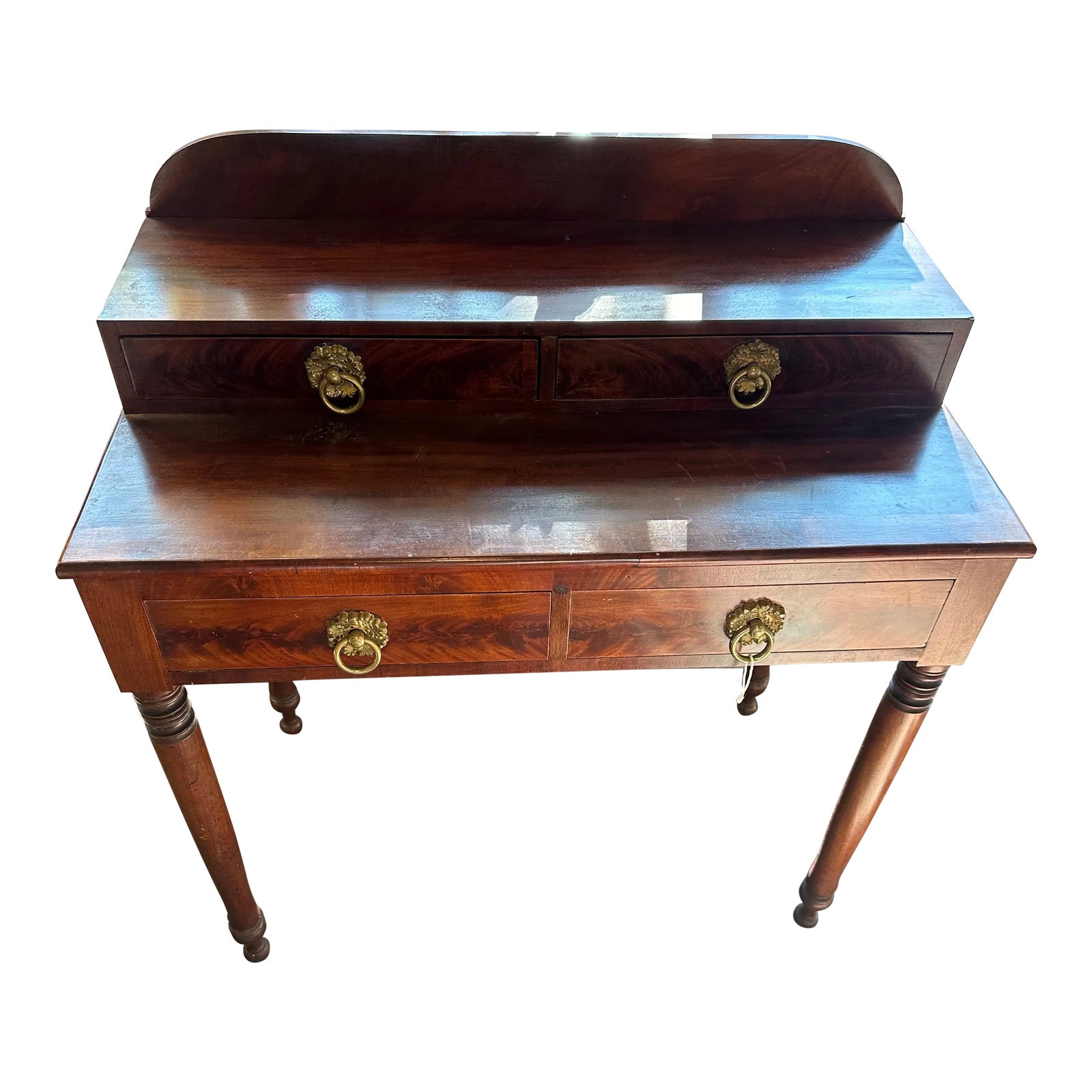 Mid 19th Century Antique Mahogany Two Tier Server | Chairish