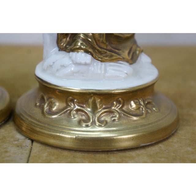 Neoclassical Greek Goddess 24k Gold Gilt Porcelain Statues Figurines 11 ...