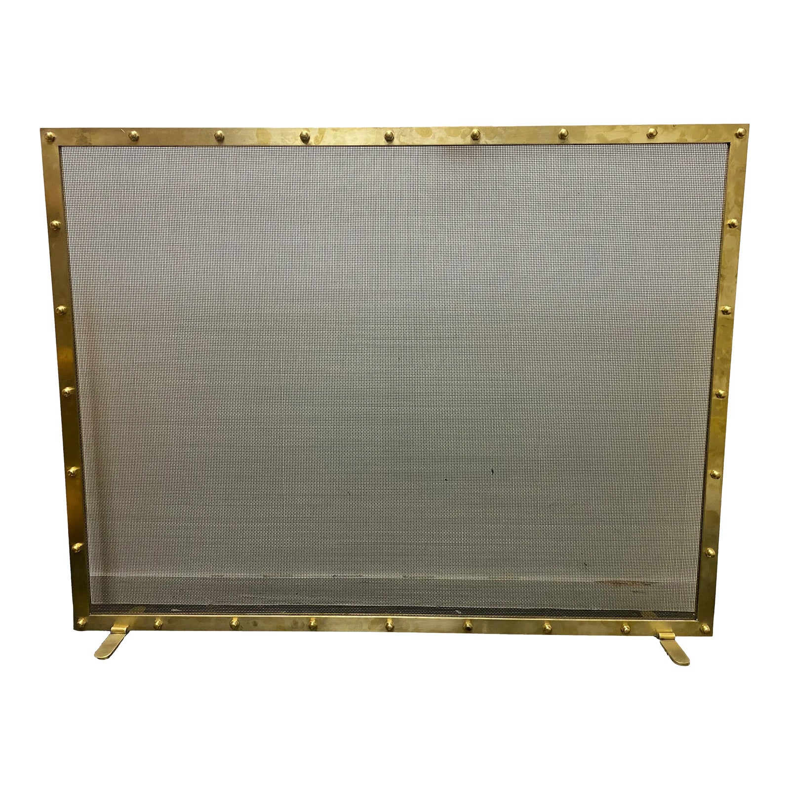 Custom Modern Metal and Brass Fireplace Screen by Jed Design | Chairish
