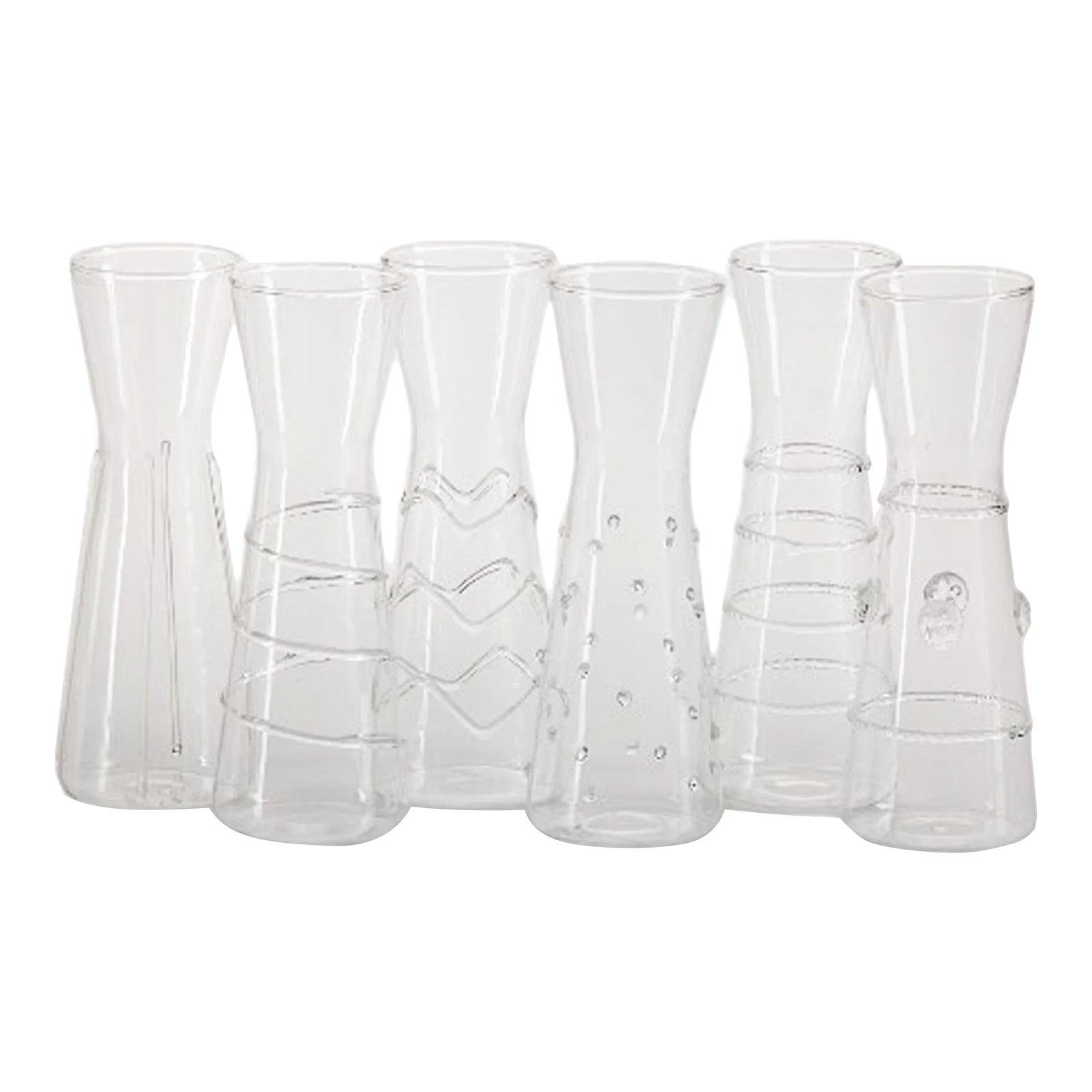 Zalli Assorted Glass Carafe Set, 6 Pieces | Chairish