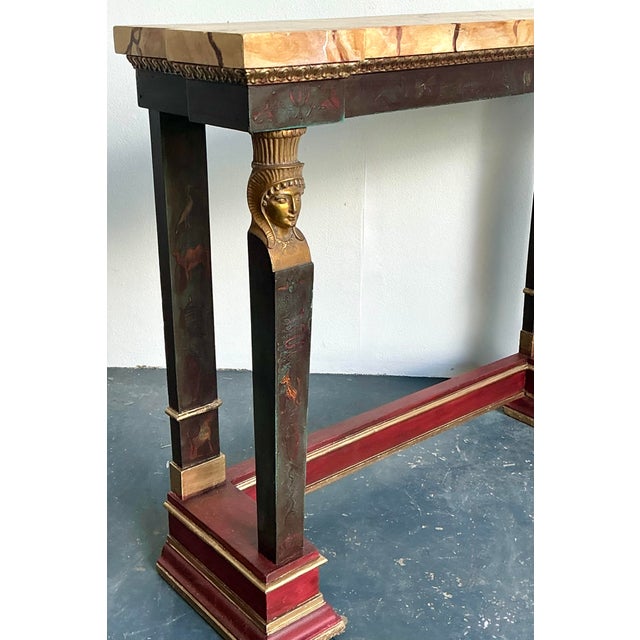 Vintage Regency Faux Finished Empire Console Table | Chairish