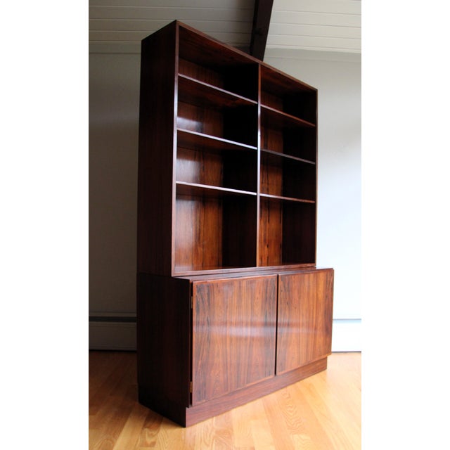 1960s Omann Jun Danish Modern Rosewood Cabinet Bookcase | Chairish