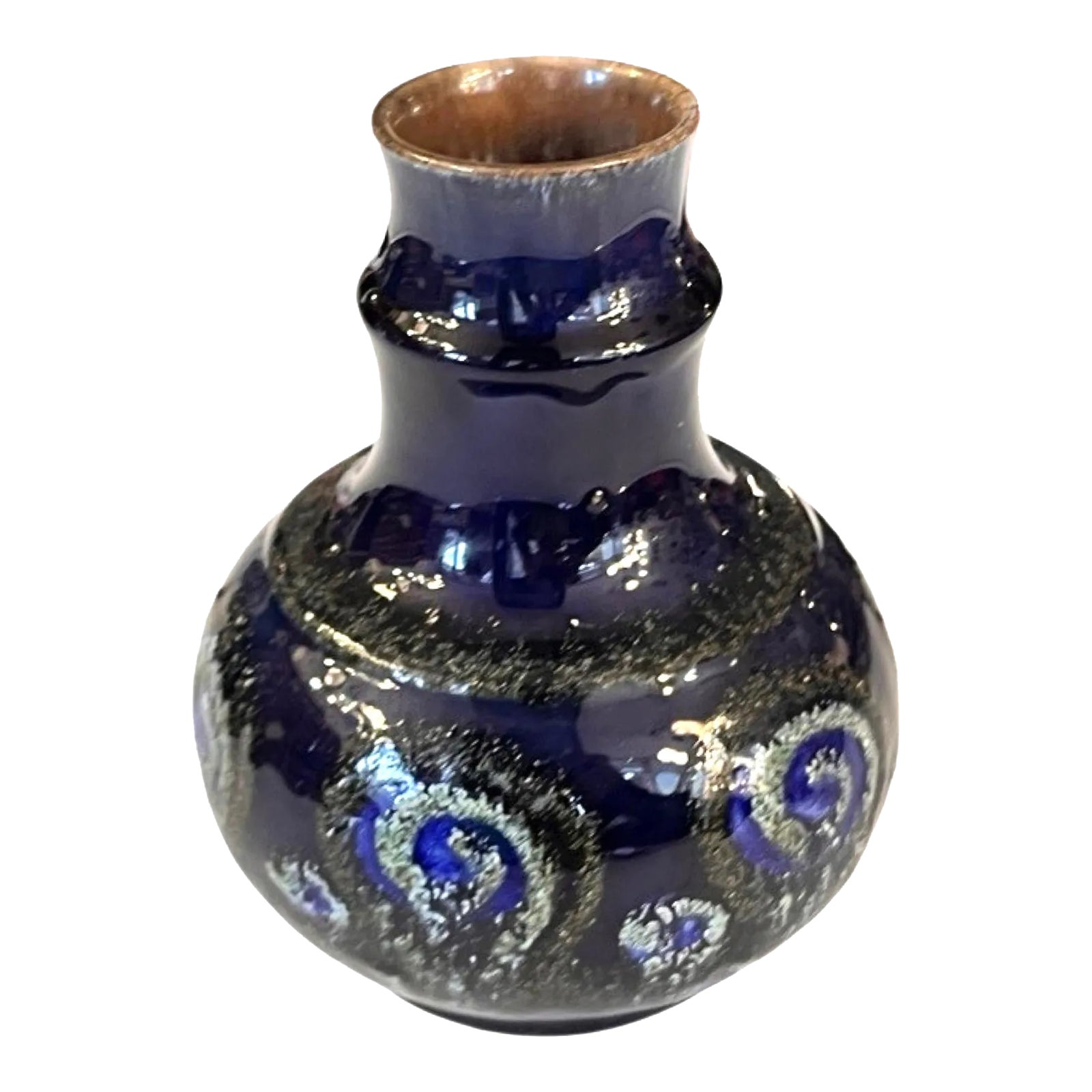 Strehla Keramik Cobalt Ceramic Vase, Germany 1960s. | Chairish