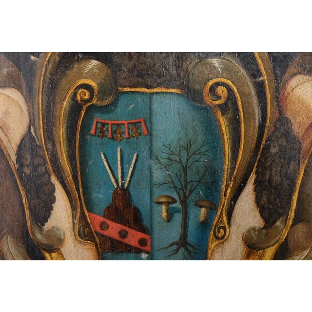 Italian Armorial Shield Coat of Arms, Large Hand Painted Wood, 18Th.C ...
