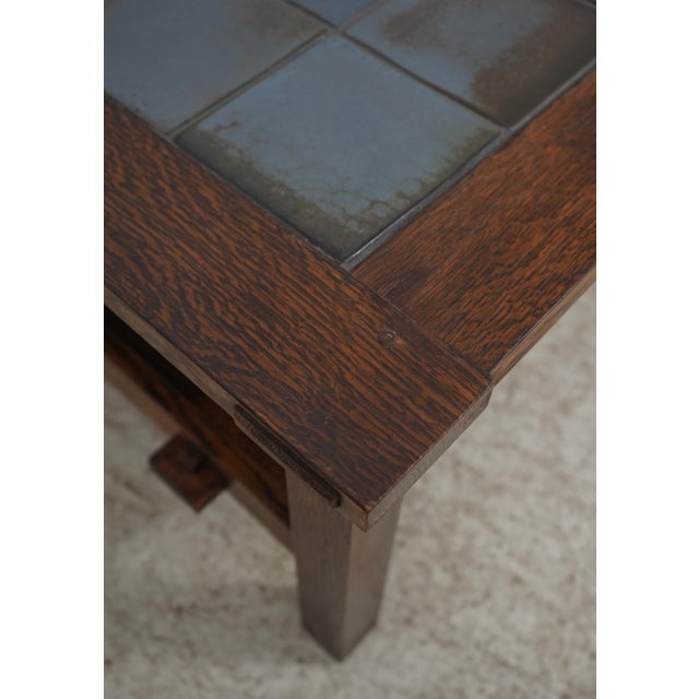 Stickley Gustav Design Tile Top Mission Oak Coffee Table | Chairish