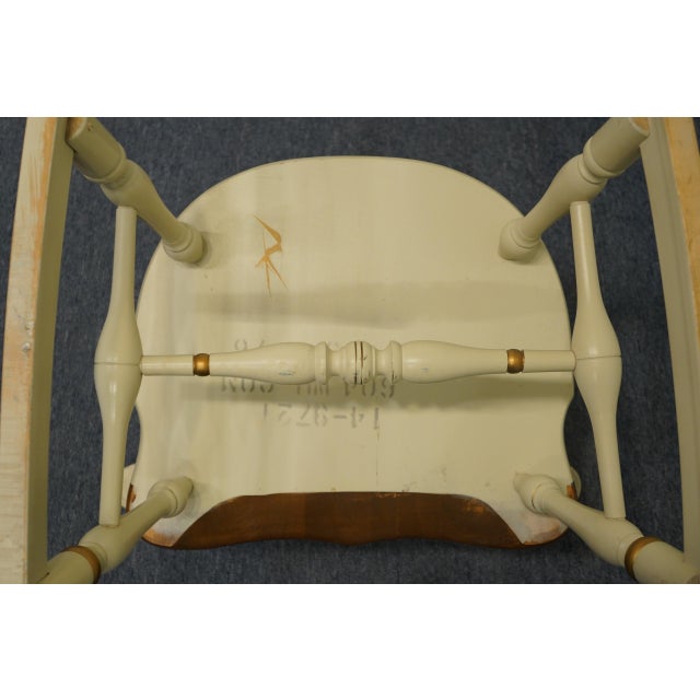 Ethan Allen Hand Painted White Hitchcock Style Rocker Rocking Chair 14 ...
