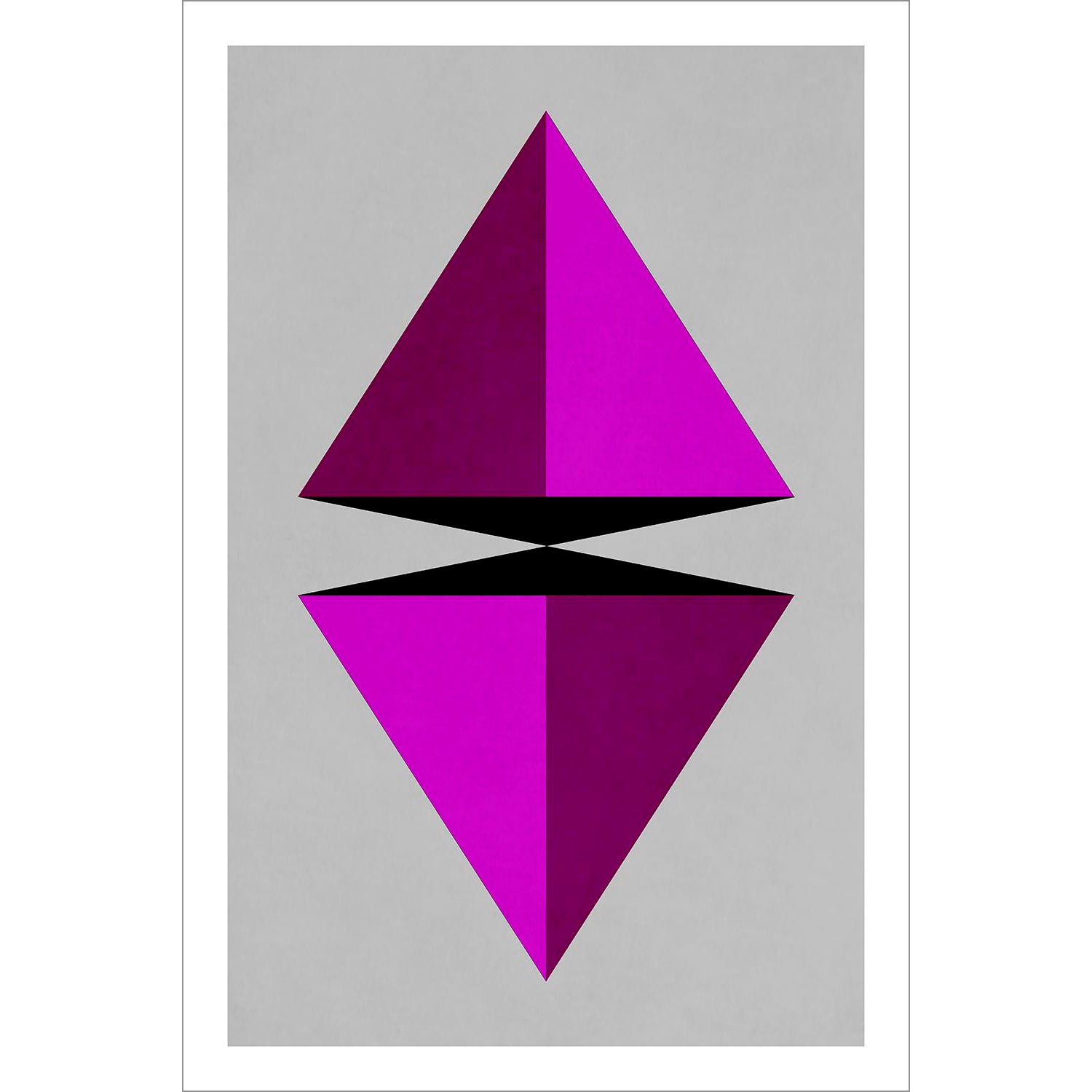 Mid-Century Modern Art Print Geometric Triangle Fuchsia "24x36" by ...