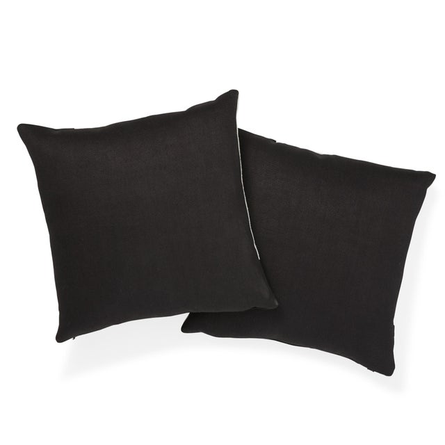 Contemporary Schumacher X Porter Teleo Binary Embroidery Pillow in ...