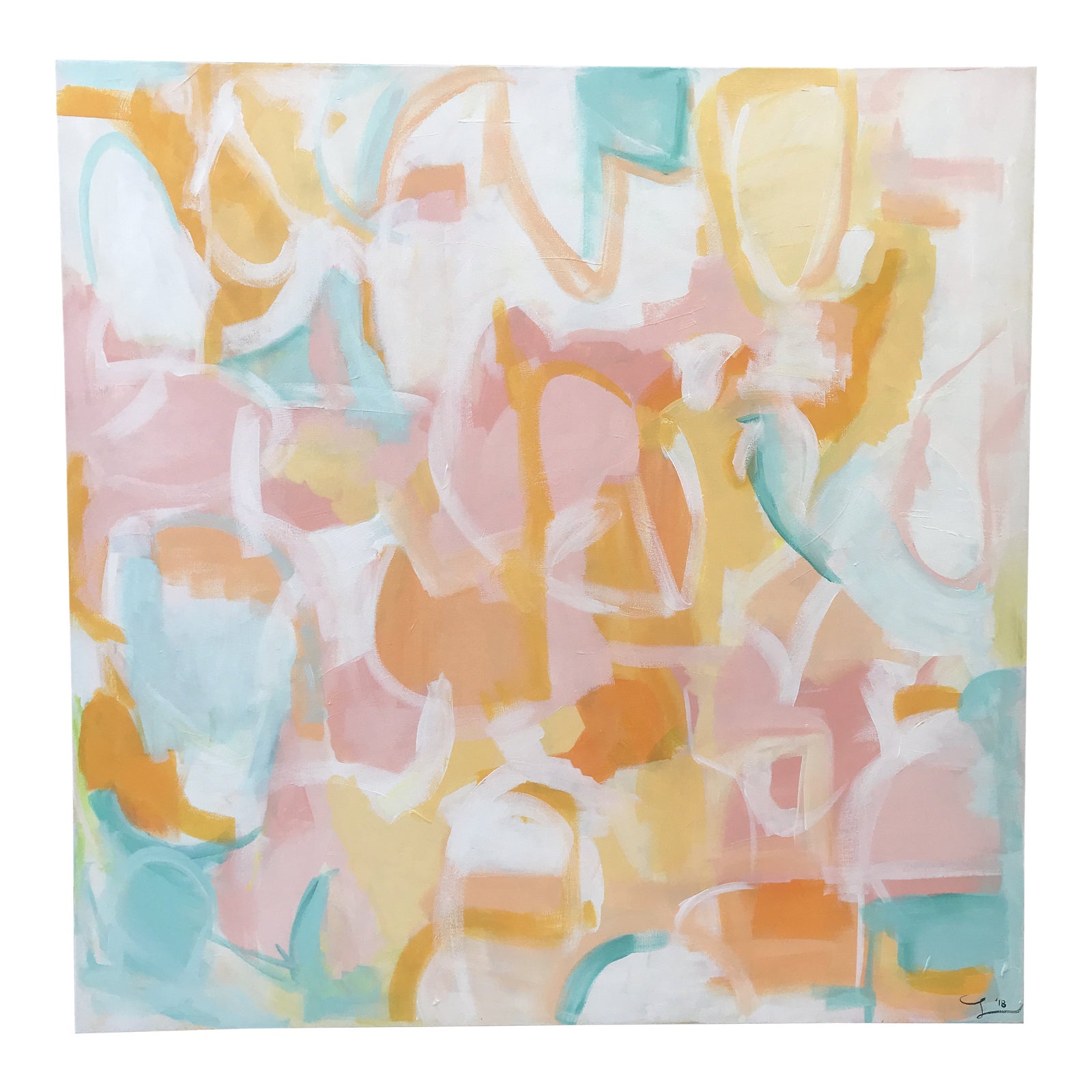 Christina Longoria “Playa Hermosa” Abstract Painting | Chairish