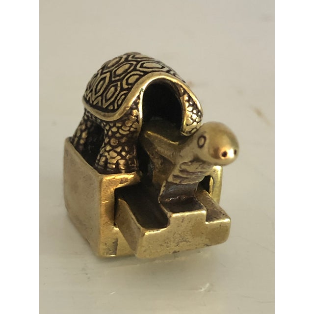 Early 21st Century Miniature Brass Turtle Wax Seal | Chairish