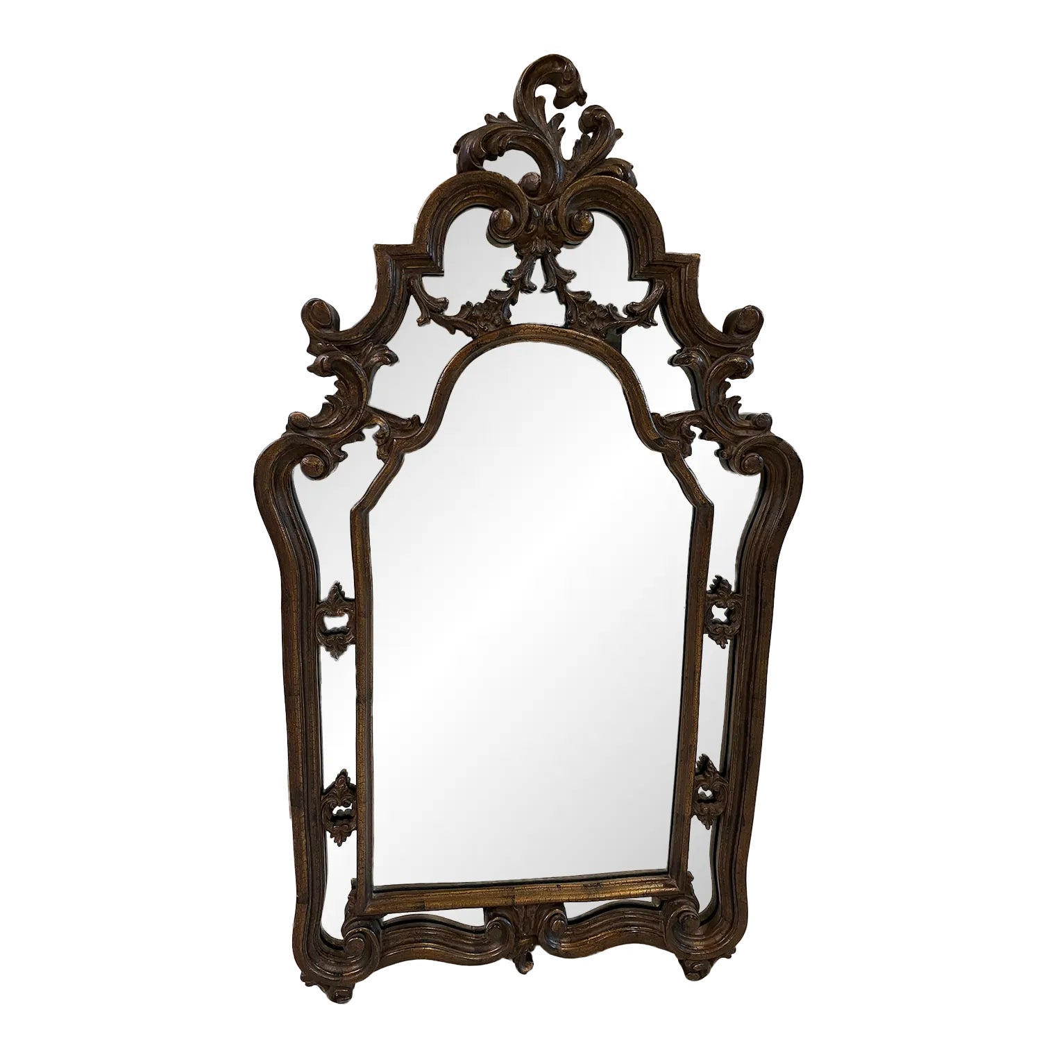 2000s Scroll and Leaf Frame Wall Mirror | Chairish