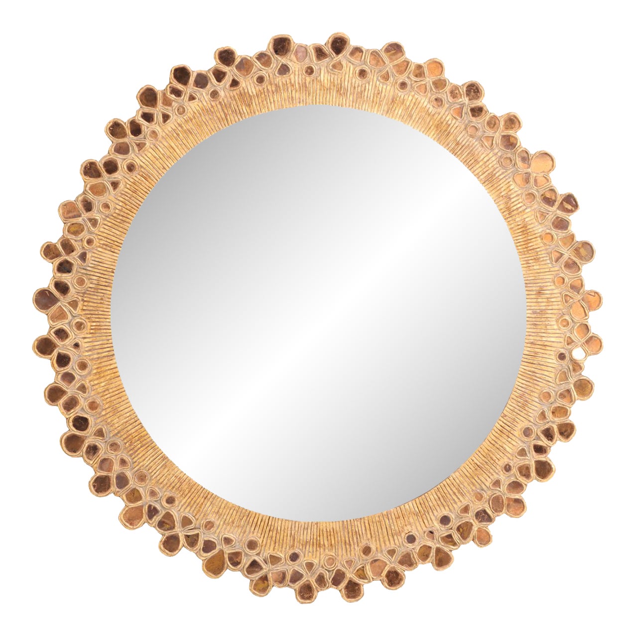 A Copper Glass and Gilt Resin Convex Mirror in the Manner of Line ...