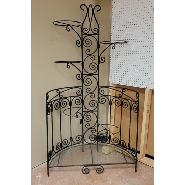 Wrought iron corner etagere store