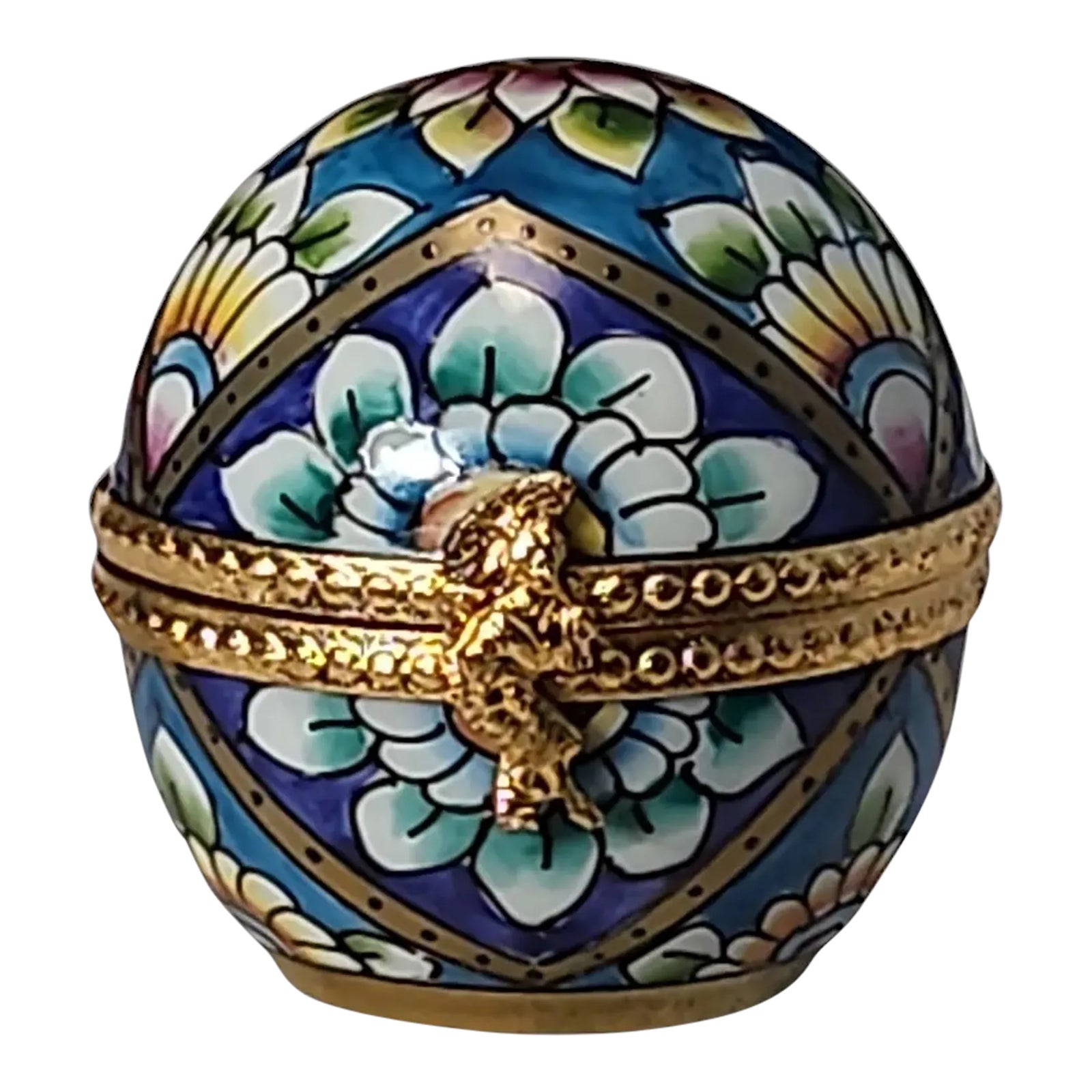 Early 20th Century Limoges Singer Site Carrot Round Trinket Box | Chairish