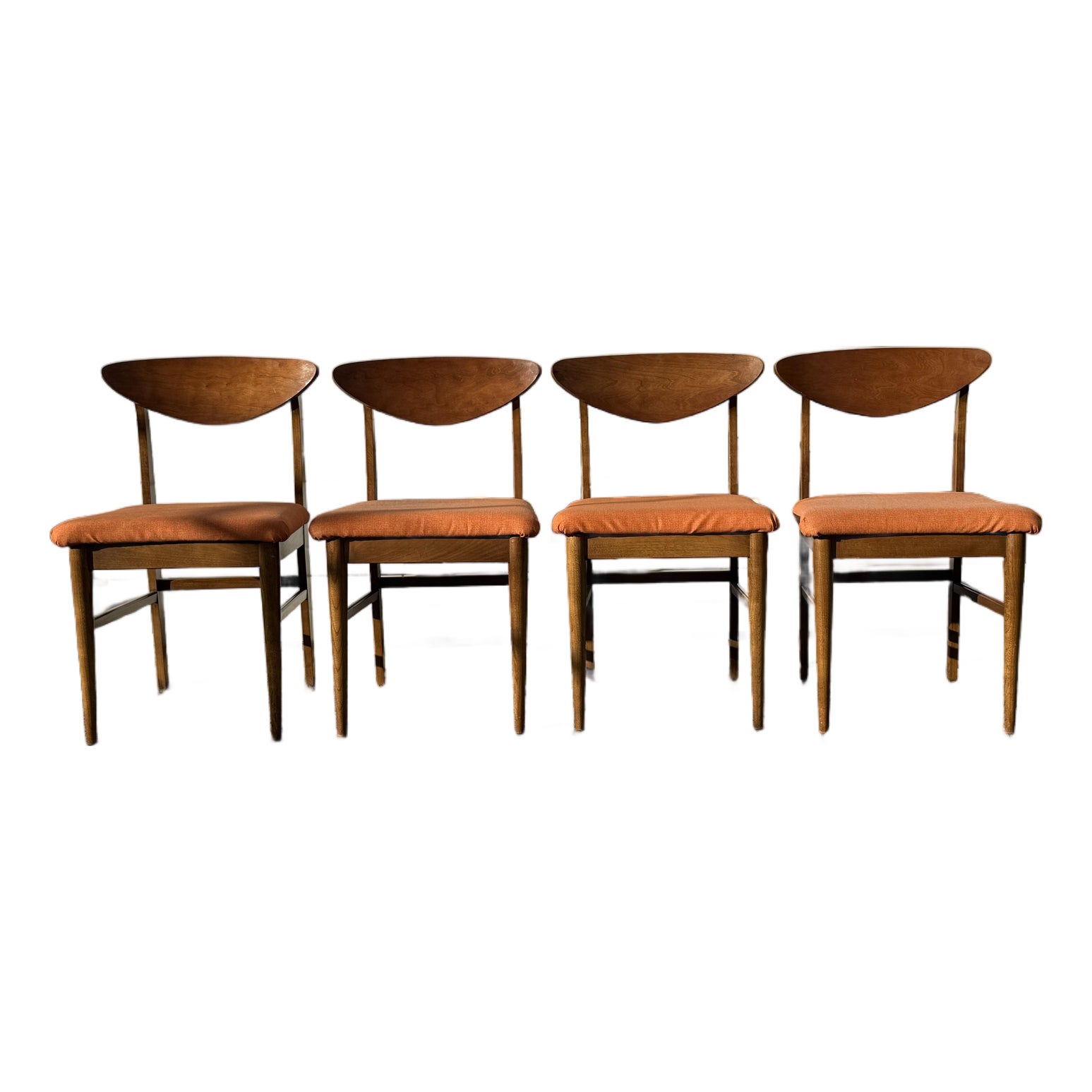 Set of 4 Mid-Century Modern Walnut Shell Back Dining Chairs | Chairish