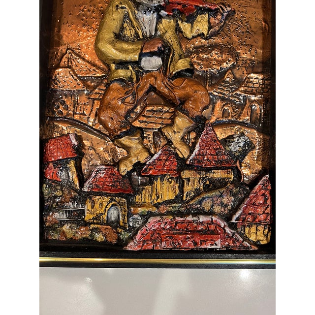 Mid Century Fiddler on the Roof Tevye Copper Repousse Wall Hanging ...