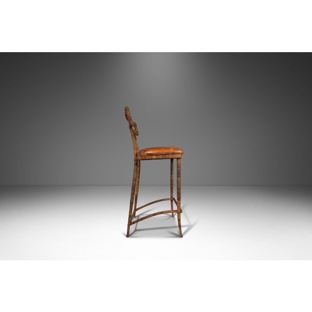 Set of 4 Modern Campaign Bar Stools Attributed to Maitland-Smith, 1980s ...