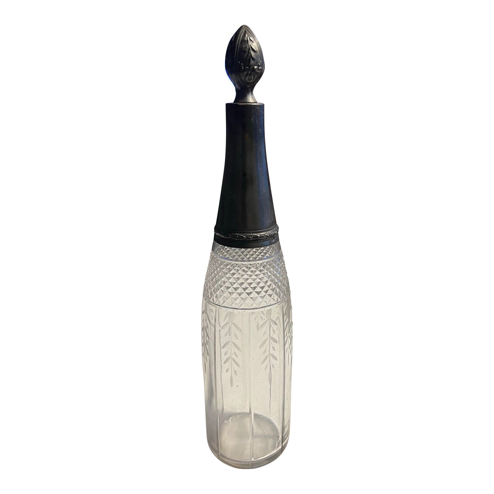 Vintage French Silver & Crystal Decanter / Cruet | Chairish