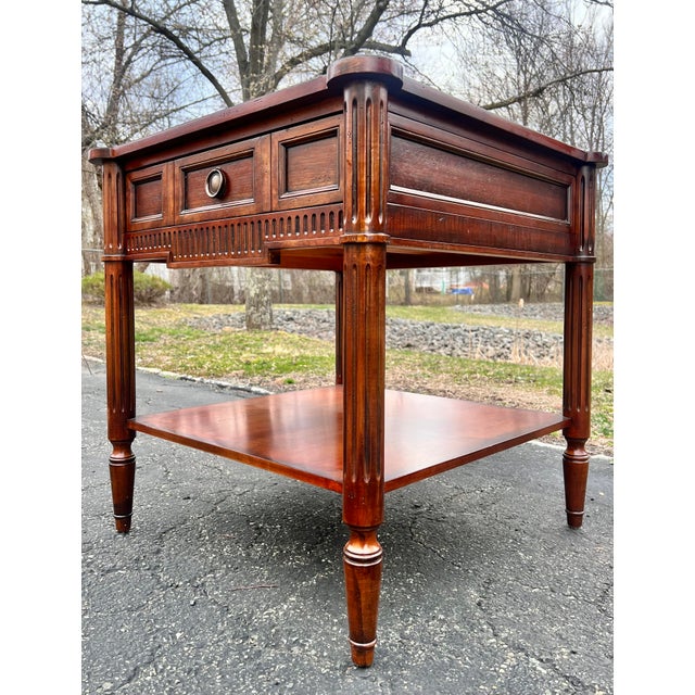 Sherrill Oversized French Regency Cherry Side Table | Chairish