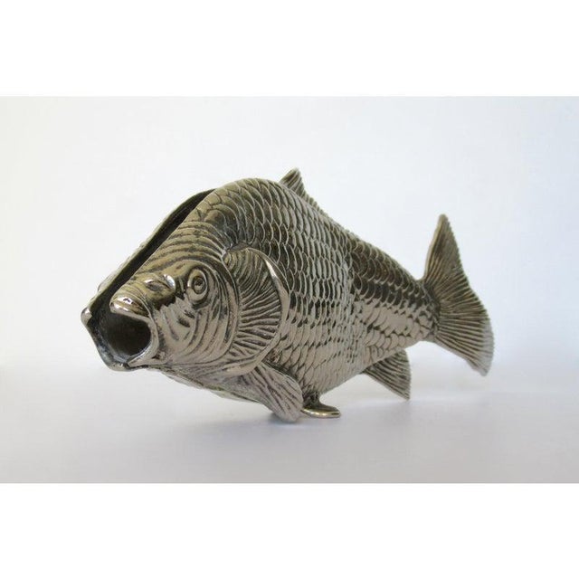 Mid-Century C.1960's Italian Silver Plate Koi Fish Letter Holder | Chairish