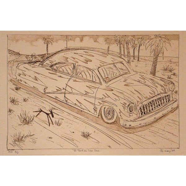 1989 "50 Ford De Ese Eme" Etching by Gilbert Magú Luján | Chairish