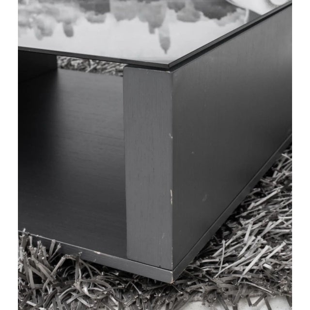 Modern Minimalist Glass-Topped Coffee Table | Chairish