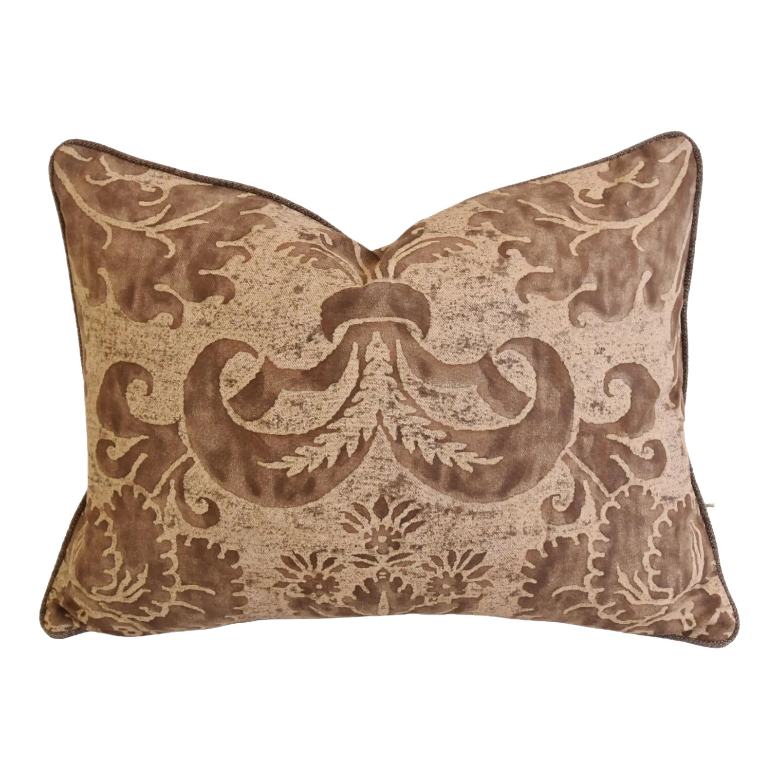 Italian Mariano Fortuny Glicine Designer Feather/Down Pillow 24" X 18 ...