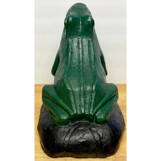 Large Antique Cast Iron Seated Frog Door Stop | Chairish