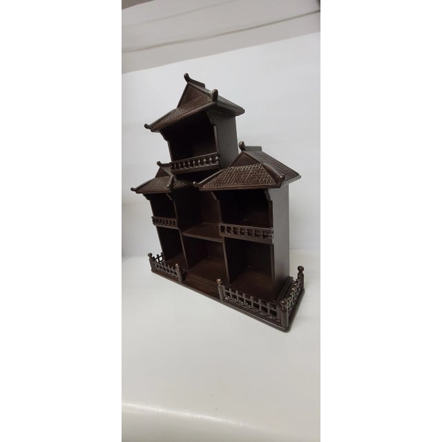 1980s Vintage Asian Table Top Shadow Box Shelf Vintage Pagoda | Chairish