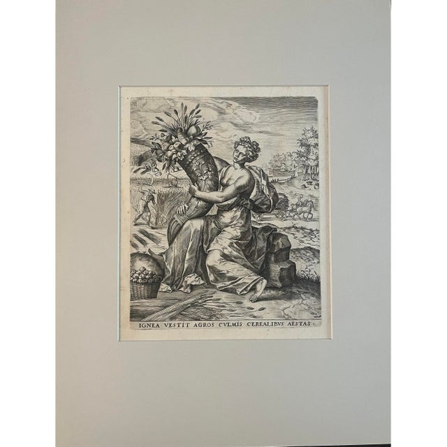 Suite of Late 16th Century Engravings of the Four Seasons After Lambert ...