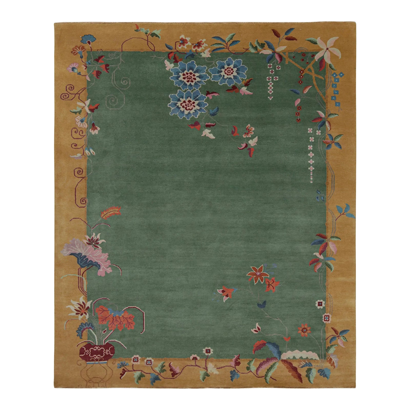 Rug & Kilim’s Chinese Art Deco Style Rug, With Geometric Pattern and ...