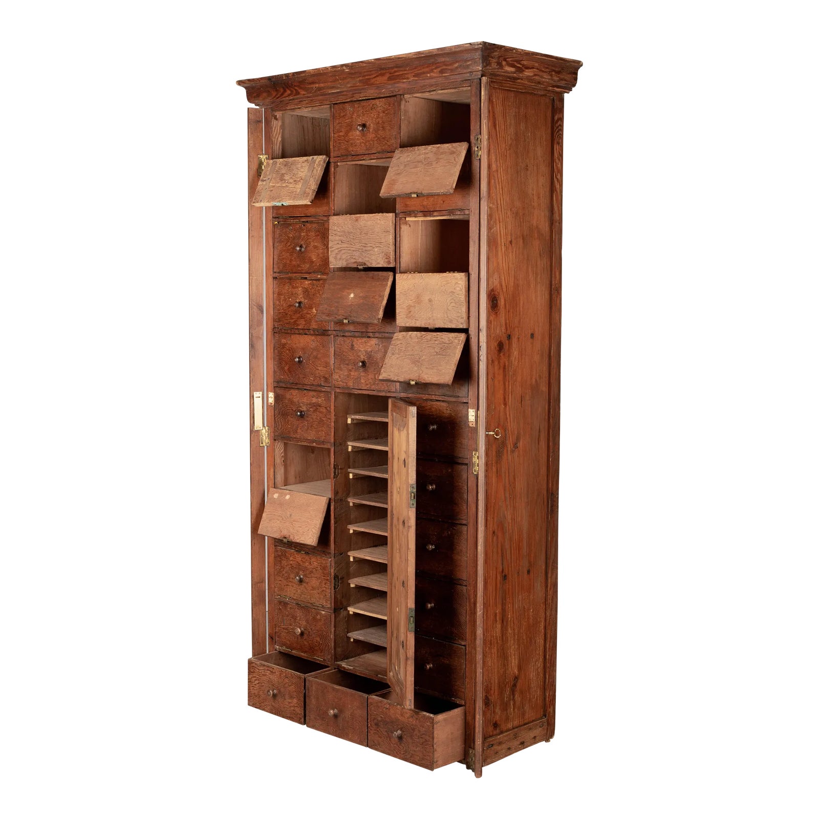 Rustic French Cartonnier, or Cabinet With Compartments | Chairish