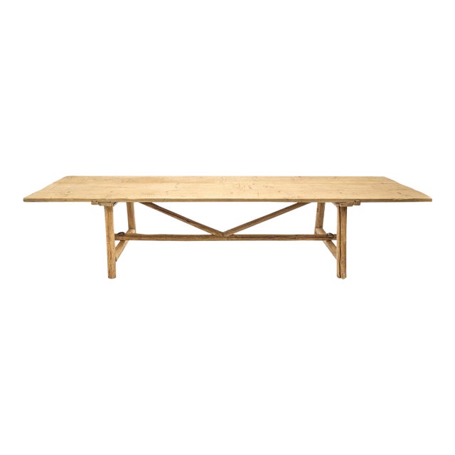 Italian Antique Harvester Farm Table | Chairish