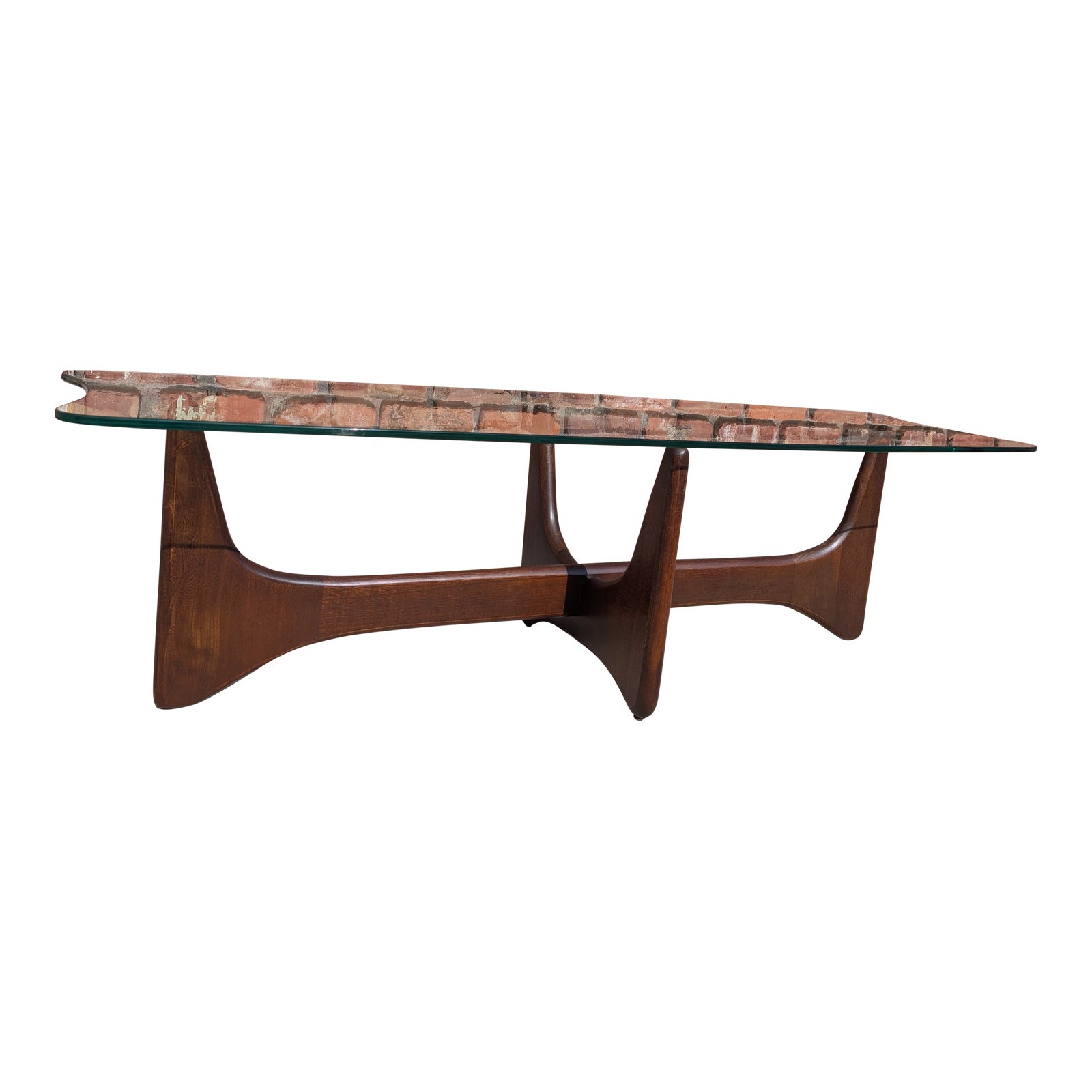 1960s Mid-Century Modern Adrian Pearsall Style Stingray Glass Top Coffee Table | Chairish