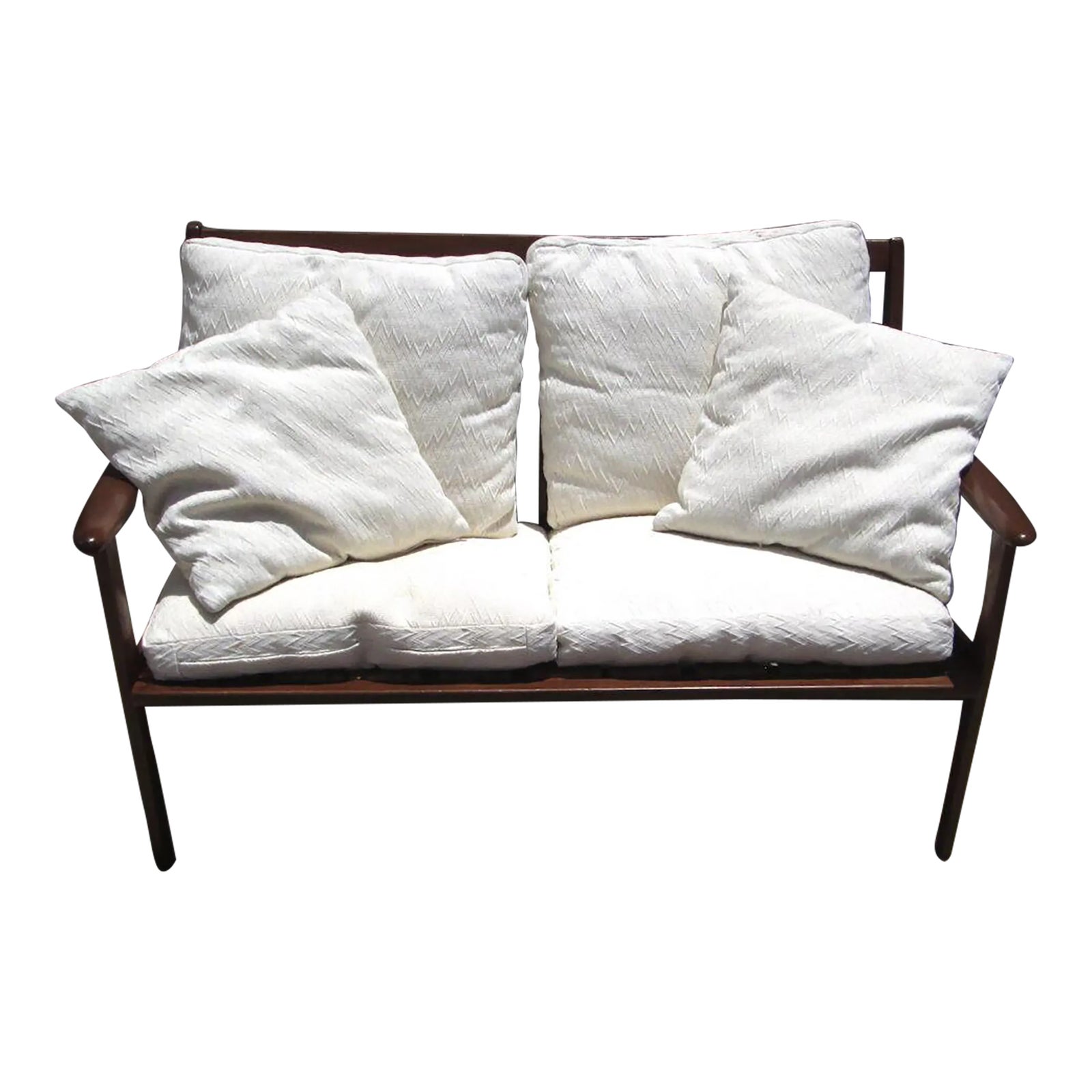 Mid 20th Century 2 Seater Teak Scandinavian Modern Wooden Sofa, Made in ...