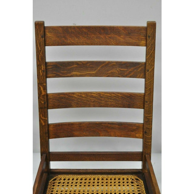 Antique Arts & Crafts Mission Oak Ladder Back Hip Rail Rocker Rocking ...