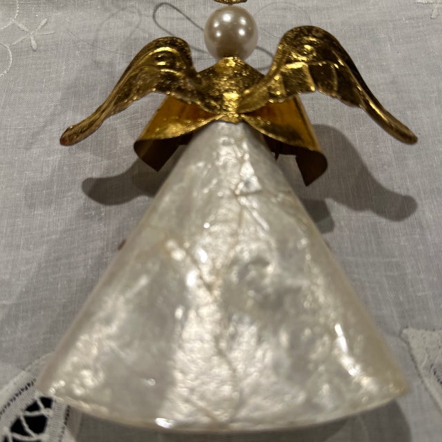 Capiz Shell Angle Christmas Ornament | Chairish