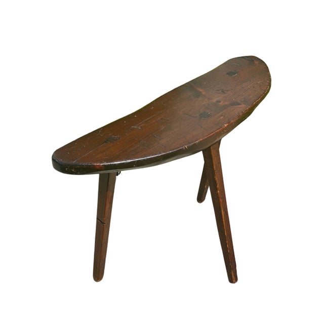 Late 19th Century Antique Primitive, Rustic Organic Form Live Edge Side ...