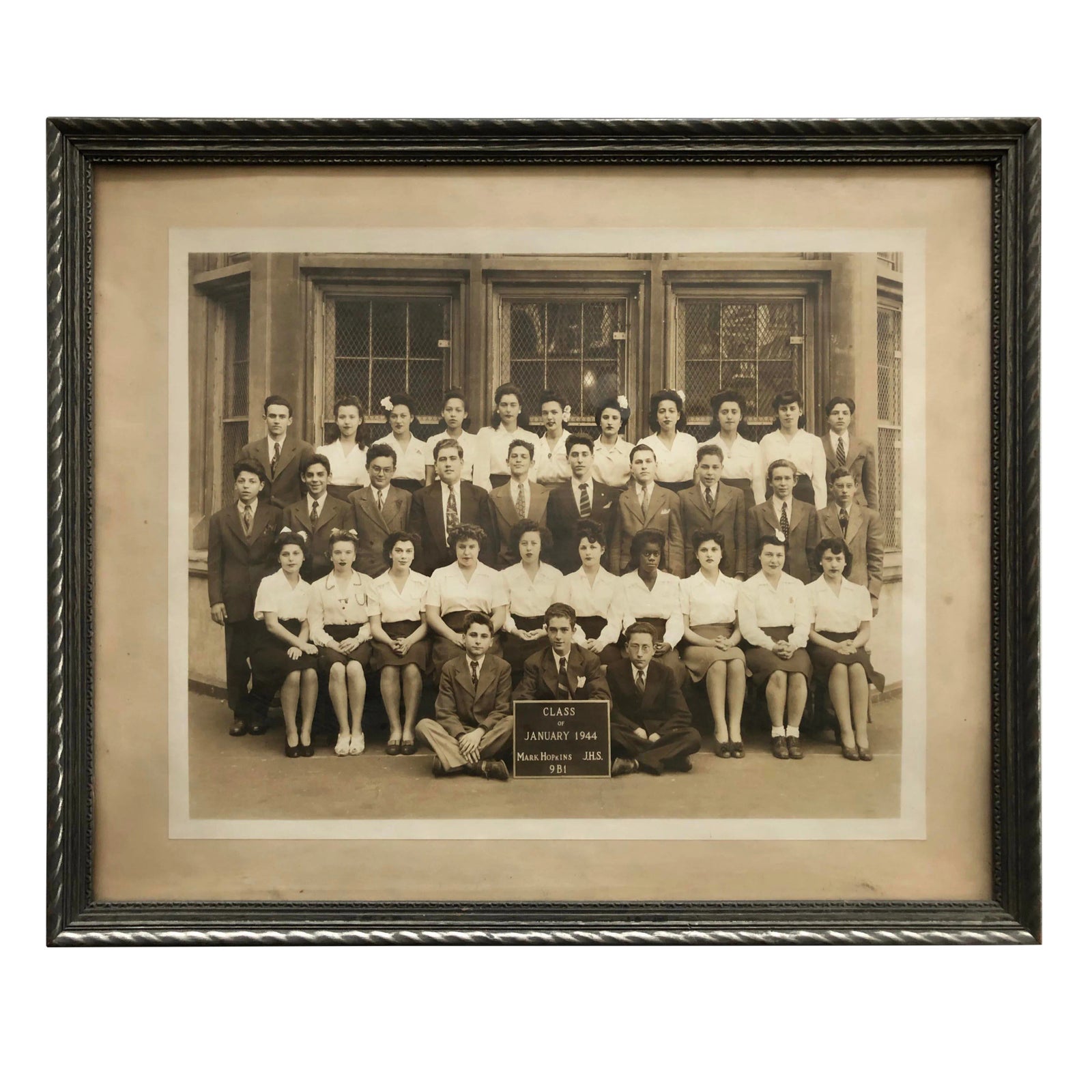 Vintage Photograph Sepia Tone 1940's Middle School Class Photo | Chairish