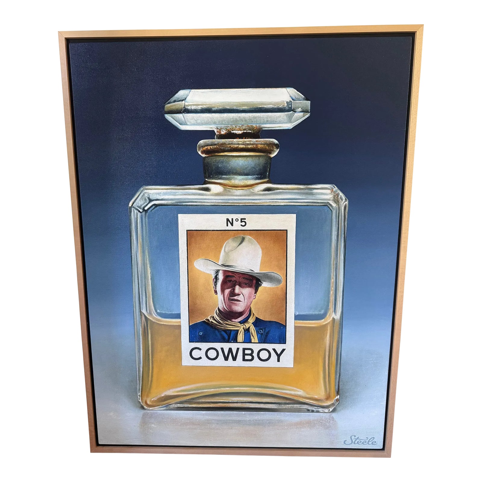 Ben Steele "Cowboy No.5" Oil on Canvas | Chairish
